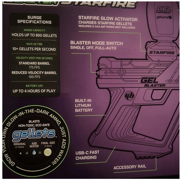 Gel Blaster | Toys | Gel Blaster Starfire Glow In The Dark Gellet ...